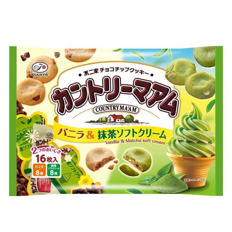 Fujiya Country Ma'am Vanilla & Matcha Soft Serve Flavored Cookies – MiauMall